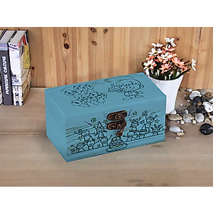 Unfinished Wood Box , Dedoot 2 PCS 5.5x2.75x2.87 Inch Small Wood Craft Box with Locking Clasp Rectangle Wood Gift Box Organizer for Jewelry Artist Tool and Brush Storage Box