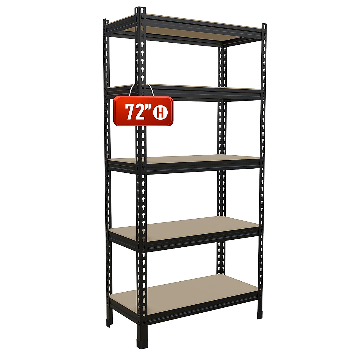 CFTEL Storage Shelves, 2000LBS Garage Shelving, 72"H x 35.5"W x 15.8"D Heavy Duty Metal Shelves, 5 Tier Shelving Units for Garage Shelves Adjustable Garage Shelves and Storage for Closet Pantry Shelf