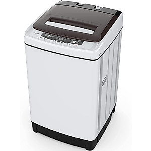 KUMIO 1.5 Cu.ft Washing Machine, 11Lbs Automatic Portable Washer with 8 Wash Programs 10 Water Levels, LED Display, Built-in Drain Pump, Compact Washing Machine for Apartment RV Dorm, Grey