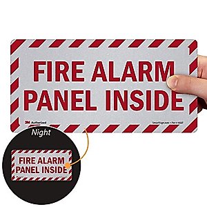 SmartSign "Fire Alarm Panel Inside" Label | 5" x 10" 3M Engineer Grade Reflective