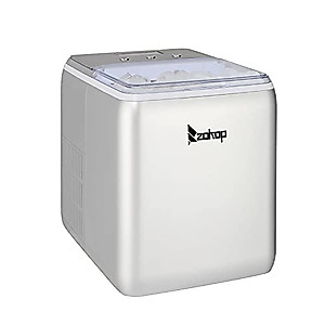NA 120V 150W 44lbs/20kg/24h Ice Maker ABS Transparent Cover/Display Commercial/Home Silver