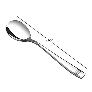 Obston Stainless Steel Buffet Serving Spoons, 9.65 Inch Dinner Buffet Spoons, Set of 6