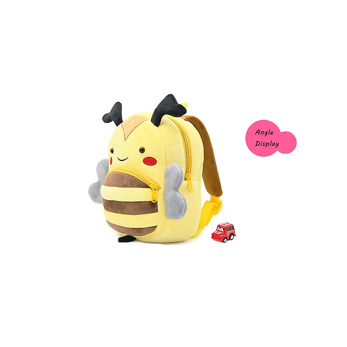 Toddler Backpack Neoprene 3D Animal Backpack Kids Animal Cartoon Casual Bags Water Resistance Kindergarten Preschool Bag (Bee)