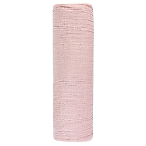 Ely's & Co. Cotton Muslin Swaddle Blanket 1-Pack for Baby Girl — 100% Cotton Muslin Extra-Large Swaddle Blankets (47” x 47”) Petal Pink