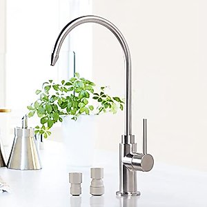 W AWESTEEL Kitchen Bar Sink Filtered Drinking Water Faucet Tap Non-air Gap Reverse Osmosis Brushed Stainless Steel