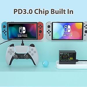 Switch Charger for Nintendo Switch, AC Power Adapter with 5Ft Charger Cable/Power Cord for Nintendo Switch and OLED and Switch Lite-Fast Charge Switch Support TV Dock Mode