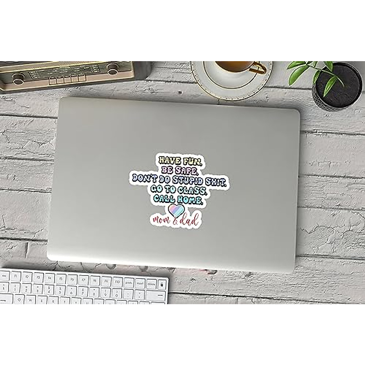 Miraki Don't Do Stupid Sh*t Love Mom Sticker, Funny Graduation Sticker, Mom Love Dad Sticker, Water Assitant Die-Cut Vinyl Funny Decals for Laptop, Phone, Water Bottles, Kindle Sticker