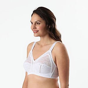 FLORES PURE WONDER Women Lace Bra, Wide Adjustable Straps, Natural Support, No Underwire, Unpadded
