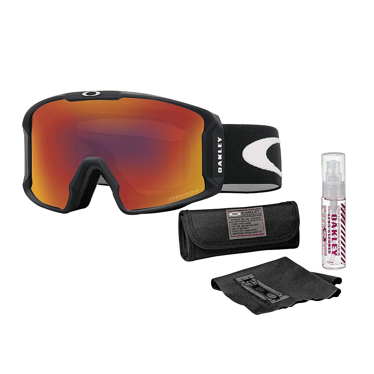 Oakley Line Miner Snow Goggle (Matte Black Frame/Prizm Torch Iridium Lens) with Lens Cleaning Kit