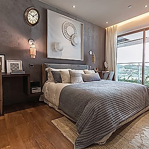 ZENFUN 12'' Round Classic Wall Clock, Battery Operated Quartz Clock Silent Non Ticking Wall Clock, Decorative for Kitchen, Home, Living Room, Farmhouse, Bedrooms, Easy to Read, Bronze