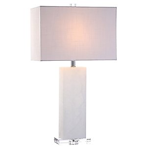 JONATHAN Y JYL2009A Tiggie 27" Alabaster LED Table Lamp Modern Contemporary Glam Bedside Desk Nightstand Lamp for Bedroom Living Room Office College Bookcase LED Bulb Included, White Alabaster