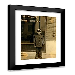 ArtDirect Hine, Lewis Wickes 20x24 Black Modern Framed Art Print Titled: Messenger Boy St. Louis 1910