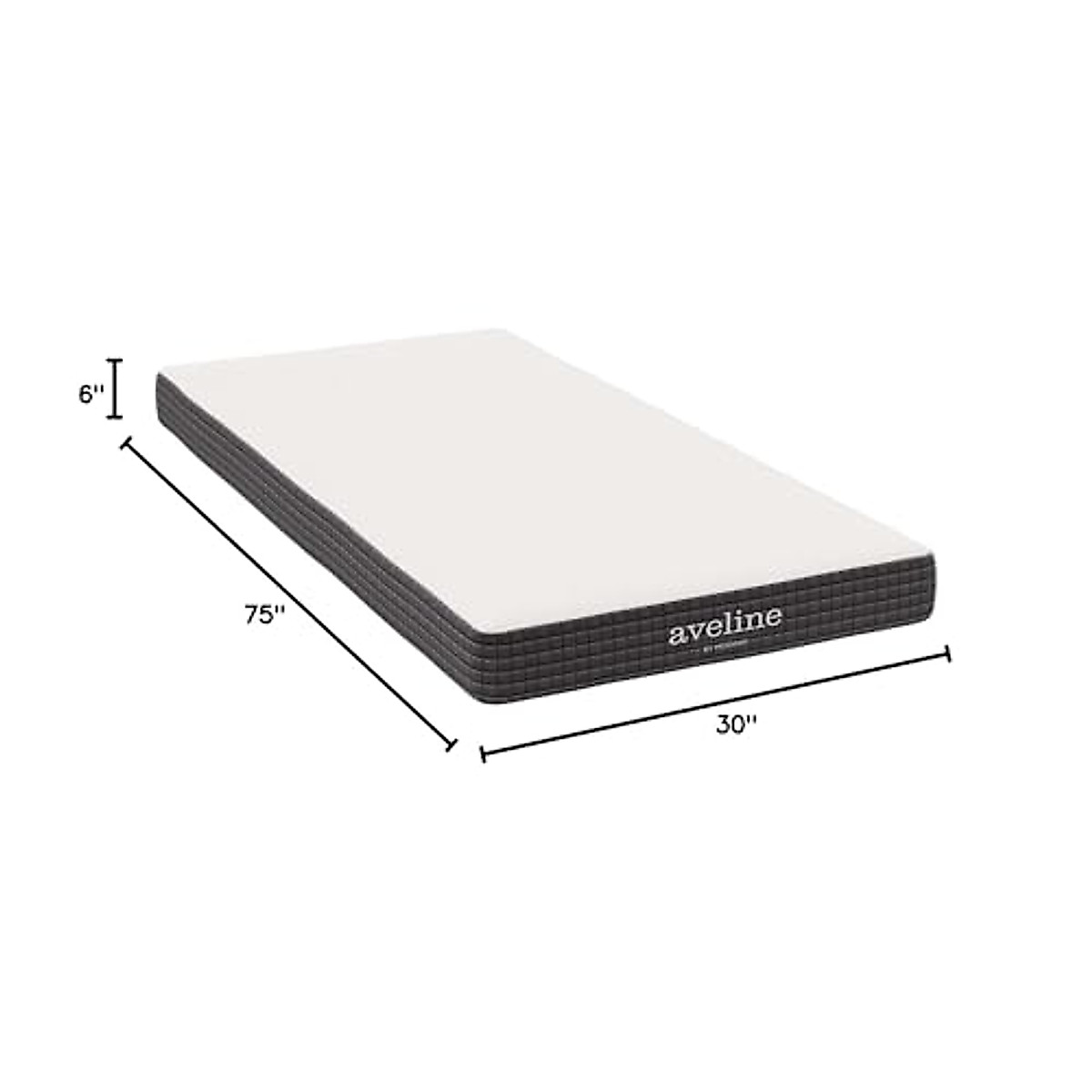 Modway Aveline 6” Gel Infused Memory Mattress with CertiPUR-US Certified Foam Narrow Twin Mattress