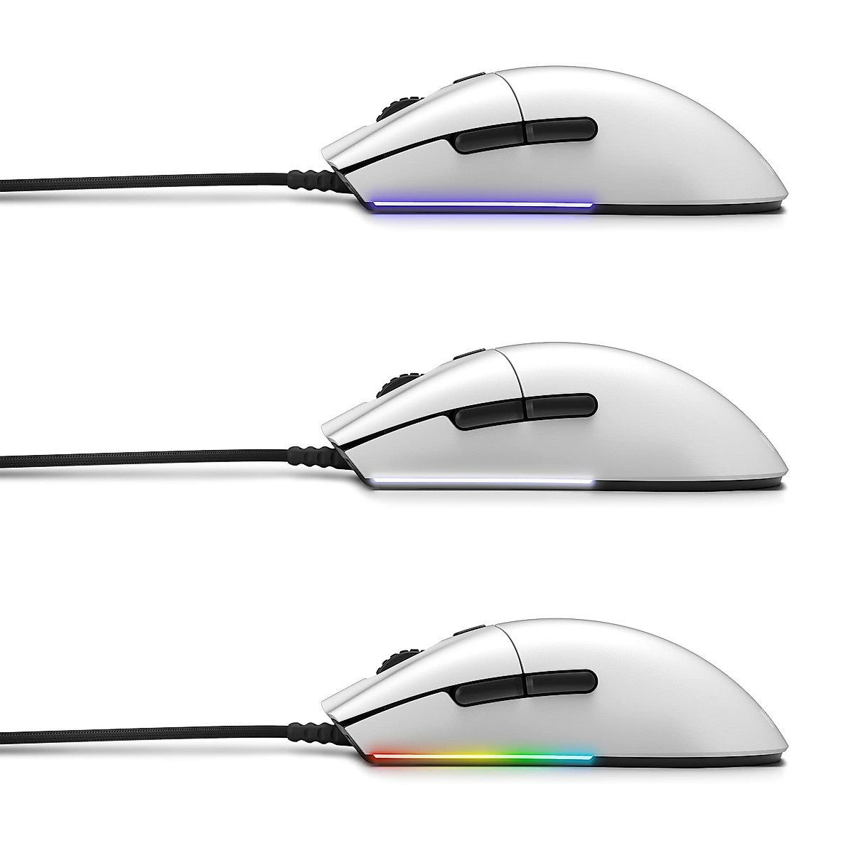 NZXT Lift 1 Symm, Lightweight Symmetrical Wired USB Gaming Mouse, Lightweight 67g Design, 1K Polling Rate, Omron Mechanical Switches, 16K DPI Optical Sensor, White