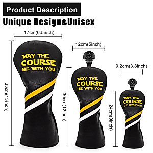 Golf Club Head Cover May The Course Be with You (for Driver(1pcs))