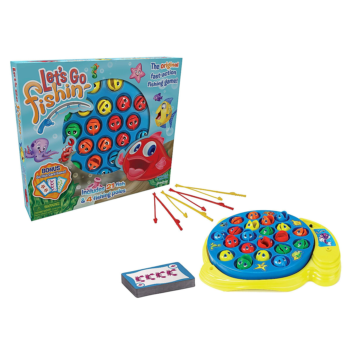 Pressman 58 Let's Go Fishin' Combo Game, Includes Go Fish Card Game