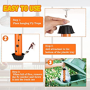 Qualirey Fruit Fly Traps for Indoors Hanging Fly Traps Outdoor Sticky Gnat Traps for House Indoor Gnats Killer Indoor Trap Tubes Disposable Fly Stick for Mosquito Flying Insect Bug Control (6 Pcs)
