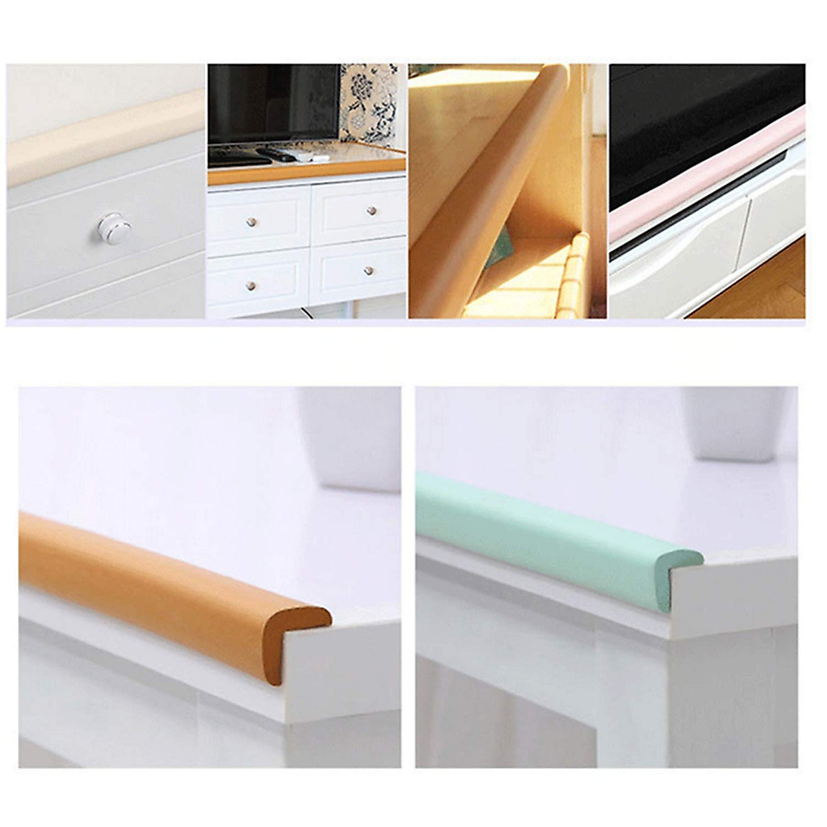 M2cbridge L Shape Extra Thick Furniture Table Edge Protectors Foam Baby Safety Bumper Guard 6.5 Ft (Pink)