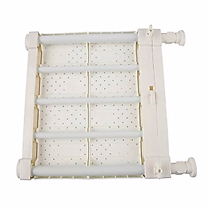 Closet Tension Shelf Expandable, Adjustable Metal Storage Rack with Rod Closet Tension Storage Rack for Cabinet Wardrobe Cupboard(M-White)