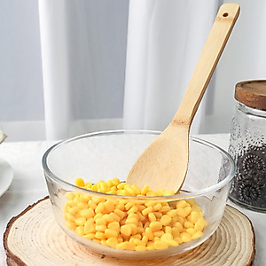 HAKSEN 6PCS Bamboo Kitchen Utensils, Bamboo Spatula Spoons Bamboo Cooking Utensils Set for Home Kitchen Housewarming Holiday Gift