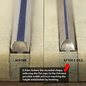 StewMac Z-File Guitar Fret Crowning File, Centered Z-File - Fast Cutting 300-grit Diamond Abrasive