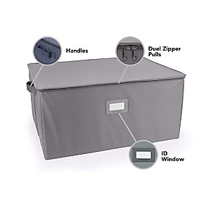 Covermates Keepsakes - Zip-Top Storage Box - Heavy Duty Polyester- Reinforced Handles - Stackable Design - Indoor Storage, Graphite