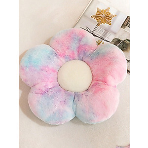 QWINEE Plush Pet Cat Bed Tie Dye Flower Design Cat Bed Warm Soft Dog Bed Mat Cosy Sleeping Bed for Small Medium Dog Puppy Kitten Kitty Coral Pink one-size