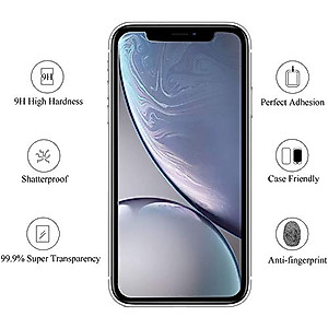 VectorTech Compatible with iPhone XR Screen Protector, iPhone 11 Screen Protector, Tempered Glass Film for Apple iPhone XR and iPhone 11, 3-Pack Clear