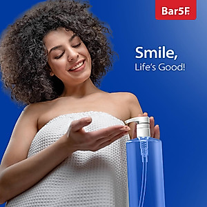 Bar5F Pump Bottle 32-Ounce 1-Liter Empty for Shampoo Conditioner Body Wash Lotion BPA-Free Crystal-Clear