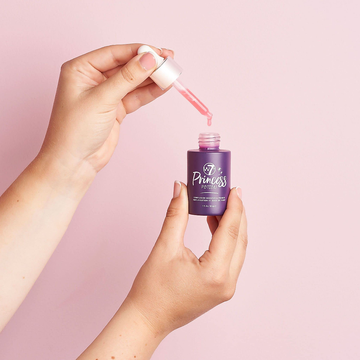 W7 Princess Potion Face Primer Drops - Purple Makeup Base Priming Formula For Flawless, Bright Skin - Vegan Makeup