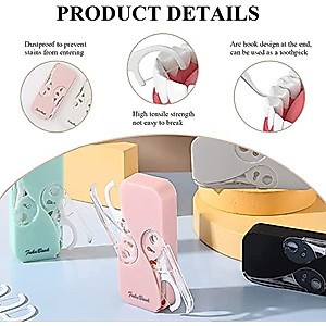 4 Pack Portable Floss Dispenser,Dental Floss Portable Case with 48Pcs Dental Floss, Upgrade Automatic Floss Organizer for Family Hotel Travel