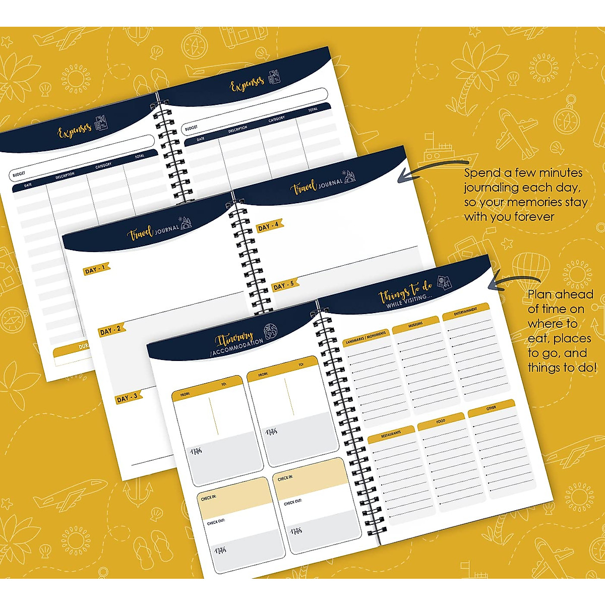 Travel Journal for Women- Vacation Planner- Travel Packing List- Travel Notebook with Budget Sheet, Diary, and Expense Tracker- Travel Journal for Couples-Vacation Journal- Summer Planner- Travel Gift