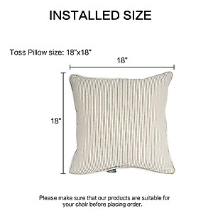 SUPMAISON Pack of 2 Decorative Indoor Outdoor Pillow 18" x 18" (Polyester, Veranda Stripe/Tan)