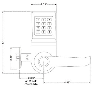 HENYIN Digital Door Lock,Unlock with M1 Card, Code and Key,Handle Direction Reversible (Card+Remote)