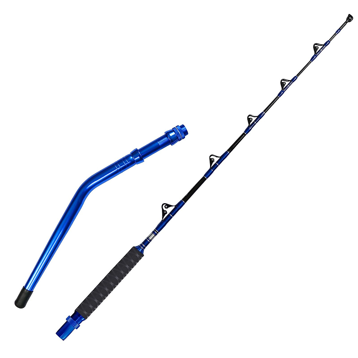 Bent Butt Fishing Rod 2-Piece Trolling Rod Saltwater Offshore Heavy Conventional Boat Fishing Pole with Roller Guides (6'6" 80-120 lbs Bent Butt)