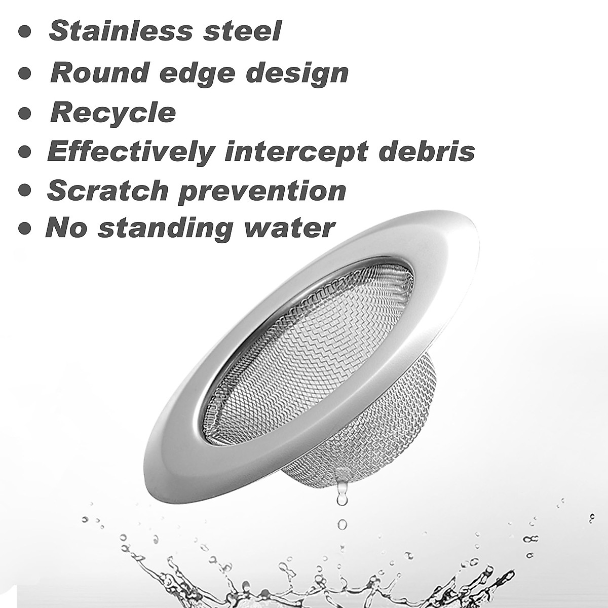 10 Pcs Kitchen Sink Strainer Stainless Steel Mesh and Punching | Kitchen Sink Drain Strainer with Large Wide Rim 4.5" for The Sink in Kitchen/Bathroom/Bathtubs | Rust-Free, Sturdy and Durable