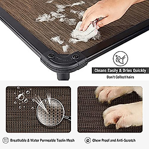 Veehoo Chew Proof Elevated Dog Bed - Cooling Raised Pet Cot - Rustless Aluminum Frame and Durable Textilene Mesh Fabric, Unique Designed No-Slip Feet for Indoor or Outdoor Use, Brown, X Large