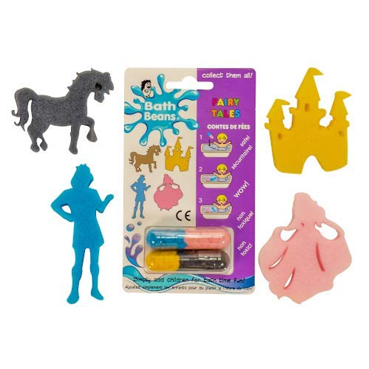 Bath Beans - Fairytale, Fairy Folk, Bugs & Wild Animals - Girls Best Choice Bundle. for Children 3+ yrs. Giant Magic Capsules Unfold into Sponge Toy Characters When Dropped into Warm Water