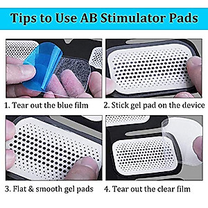 KASBEE ABS Gel Pads, 50PCS Muscle Stimulator Pads Replacement for Ultimate Muscle EMS Toner Abdominal Belt Belly Thigh Flab Arm Leg Waist Workout Trainer Machine