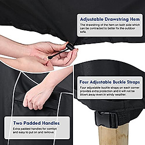 BOLTLINK Outdoor Patio Furniture Covers Waterproof ,Durable Loveseat Sofa Cover Fits up to 62W x 38D x 35H inches