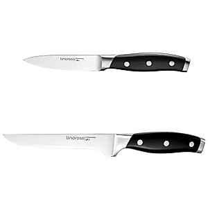 linoroso Classic 2-Piece Kitchen Knife Set | 2-Piece German Knife Set with 3.5" Paring Knife & 5.7" Boning Knife | Ultra Sharp Forged German High Carbon Stainless Steel Kitchen Cook's Knife Set