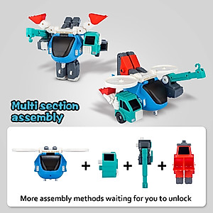 Karjoefar Toys for 3+ Year Old Boys- 4 in 1 Take Apart Robot Toys, Magnetic Assemble Transform Robot, STEM Building Toddler Car Transform Toys for Kids, Birthday Gifts 3-7