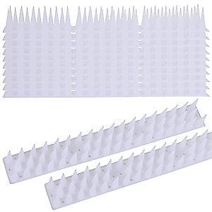 MorTime 12 Pack Bird Spikes 13.2 FT Bird Deterrent Spikes for Small Birds Squirrels Cats Keep Birds Away from Fence Roof Railing