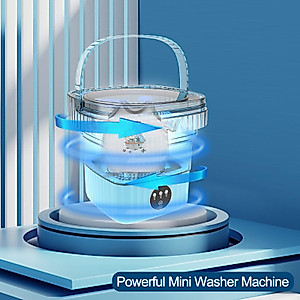 kwiwis Portable Mini Washing Machine，Small Foldable Lavadora, Laundry Machine with Spin-Dry, Smart Washer with 3 Modes for Socks, Baby Clothes, Apartment, Travel, Camping