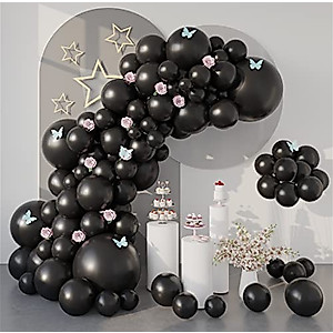 100Pcs Black Party Latex Balloons, 18"+12"+10"+5" Black Balloons Arch Kit as Birthday Party Balloons Gender Reveal Balloons Baby Shower Balloons Wedding Anniversary Bridal Shower Party Decorations