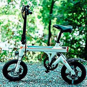 Jasion EB3 Electric Bike for Adults 21mph Folding Adults Electric Bicycles, 350W Brushless Motor, 36V 7.5Ah Battery, Center Suspension, 3 Levels Assist, 14" Foldable ebike for Adults