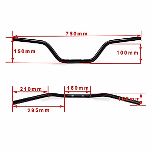 USTPO Motorcycle Handlebar 7/8" 22mm Cafe Racer Handlebars Drag Bars Universal For Cafe Race Bobber Motocross Dirt Pit Bike ATV Ebike Mini Bike Orange