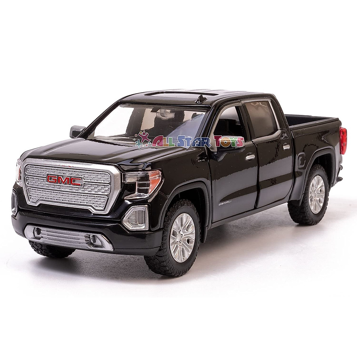 Motor Max 2019 GMC Sierra 1500 Denali Crew Cab Pickup Truck, Black 79362BK - 1/27 Scale Diecast Model Toy Car,unisex-children