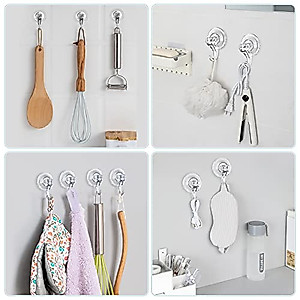 VIS'V 2 Pcs Large Suction Cup Hooks with 2 Pcs Small Suction Cup Hooks