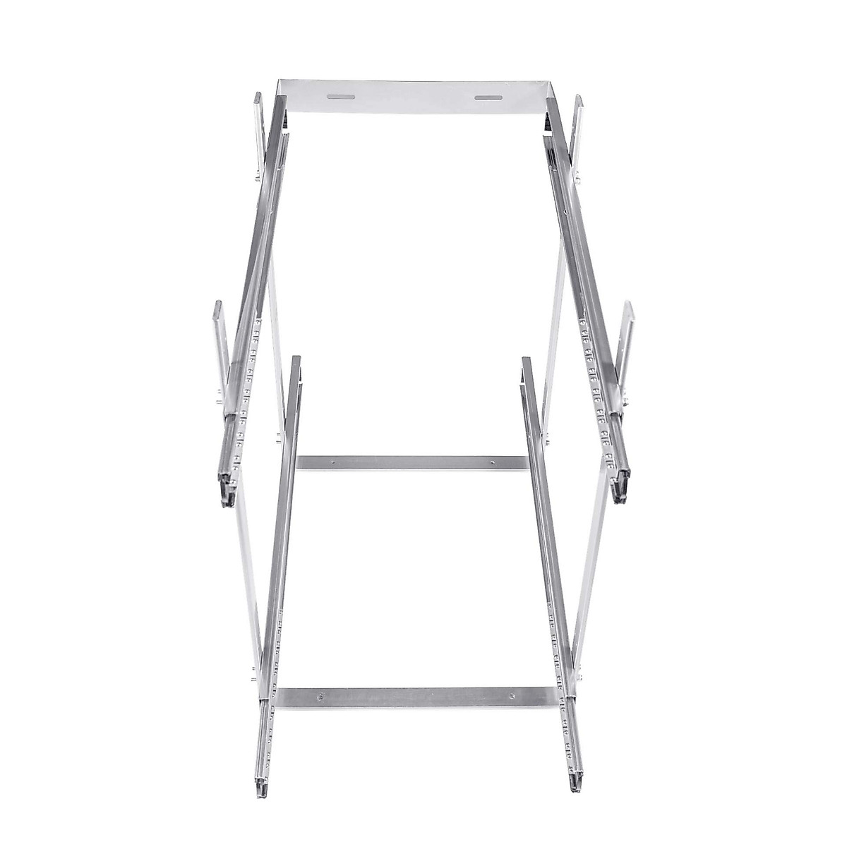 Mecete Pull Out Cabinet Base Organizer Pull-Out 2-Tier Base Cabinet Cookware Organizer (12 Inches) for Pots, Pans, and Lid Cookware, Chrome